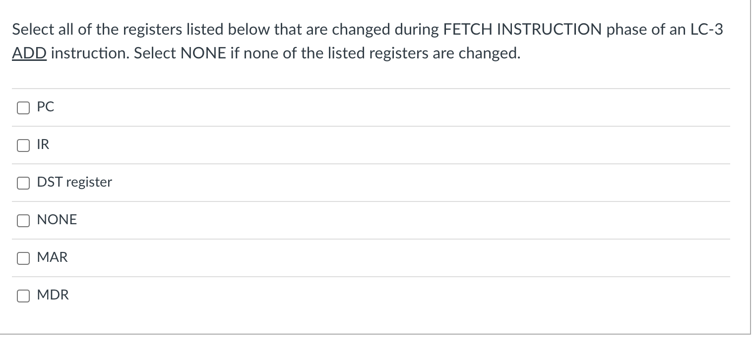 Solved Select all of the registers listed below that are | Chegg.com