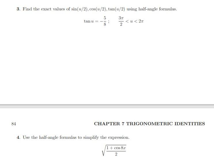 Solved 3. Find the exact values of | Chegg.com