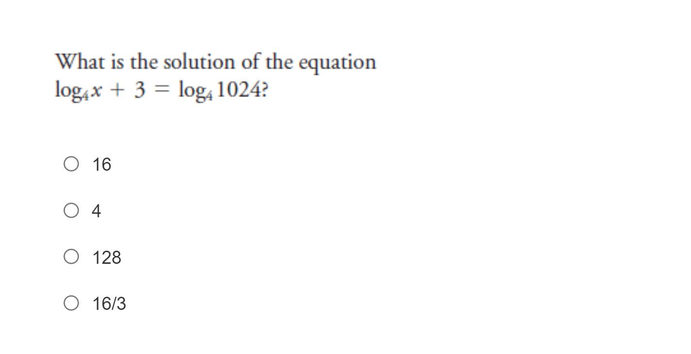 Solved What is the solution of the equation log4x + 3 = log | Chegg.com