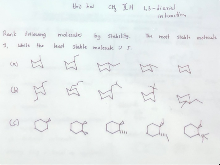 Solved OCHEM - Rank the following molecules by stability | Chegg.com
