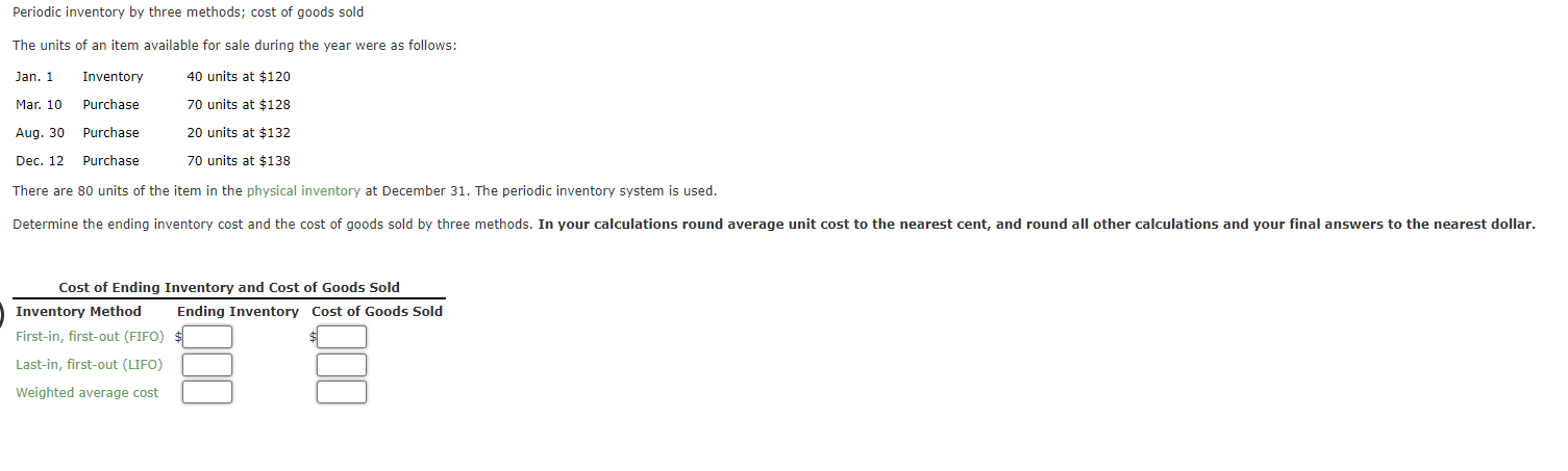 Solved Help me with these three problems, please!!FIFO and | Chegg.com
