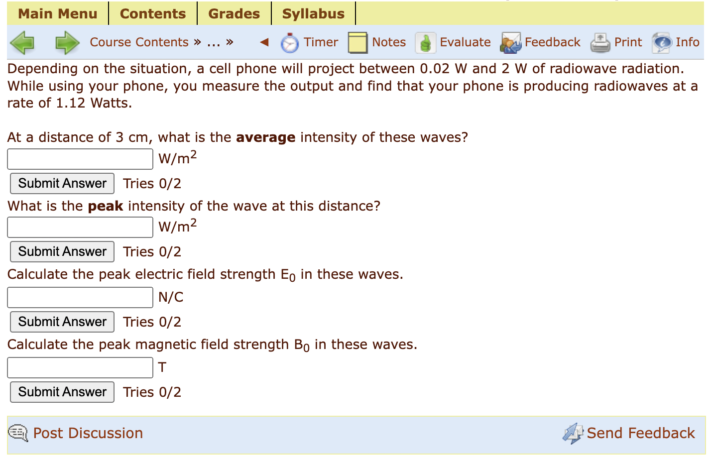 Solved Depending on the situation, a cell phone will project | Chegg.com