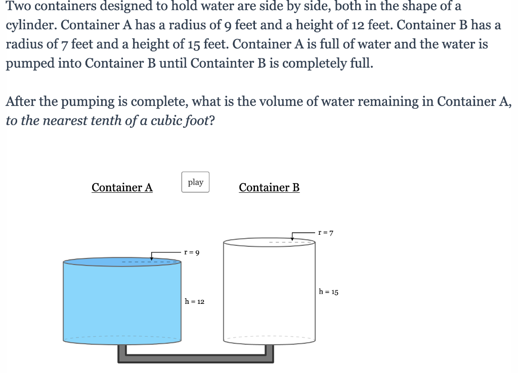 Solved Two containers designed to hold water are side by | Chegg.com