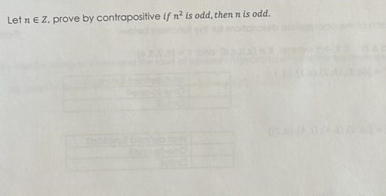 Solved Let n∈Z, prove by contrapositive if n2 is odd, then n | Chegg.com