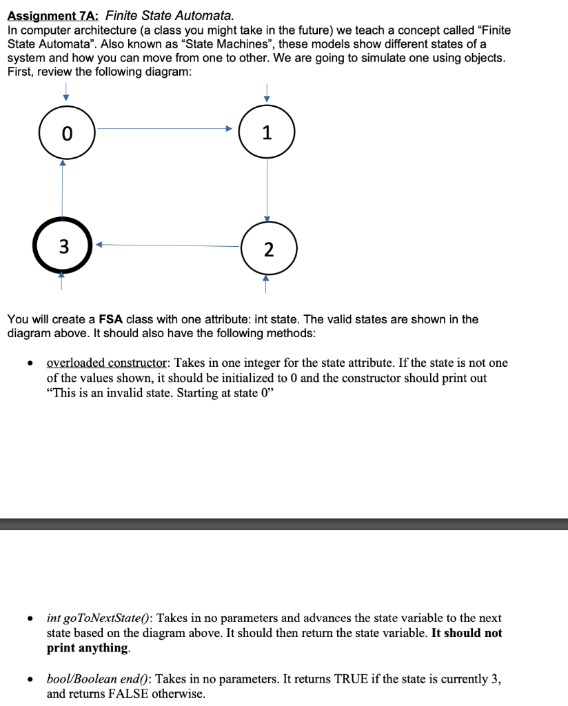Solved Assignment 7A: Finite State Automata. In computer | Chegg.com