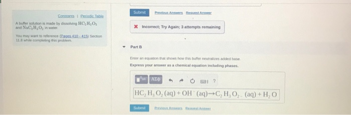 Solved Constants Part A A buffer solution is made by | Chegg.com
