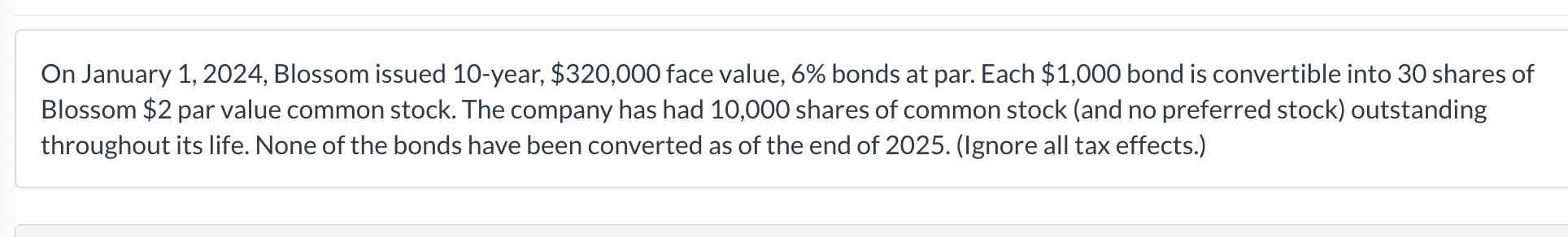 Solved On ﻿January 1, 2024, ﻿Blossom issued 10-year, | Chegg.com