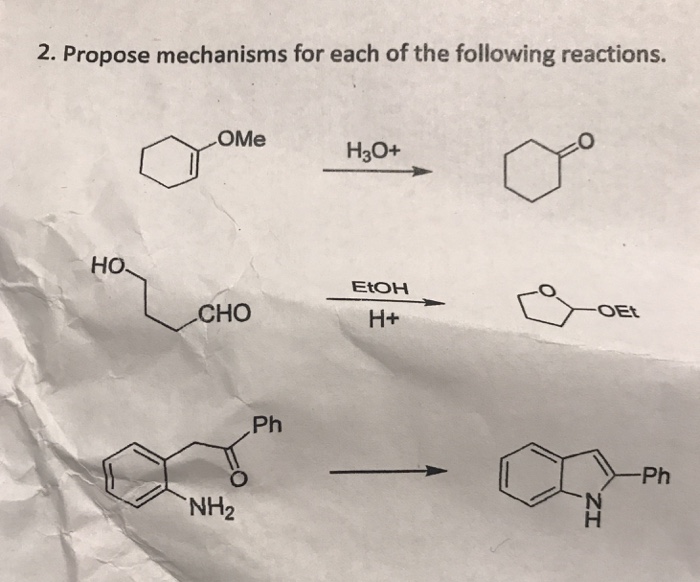 Solved 2. Propose mechanisms for each of the following | Chegg.com
