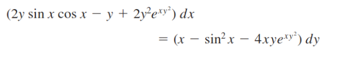 Solved (2y sin x cos x – y + 2y2e+y?) dx = (x – sin? x – | Chegg.com
