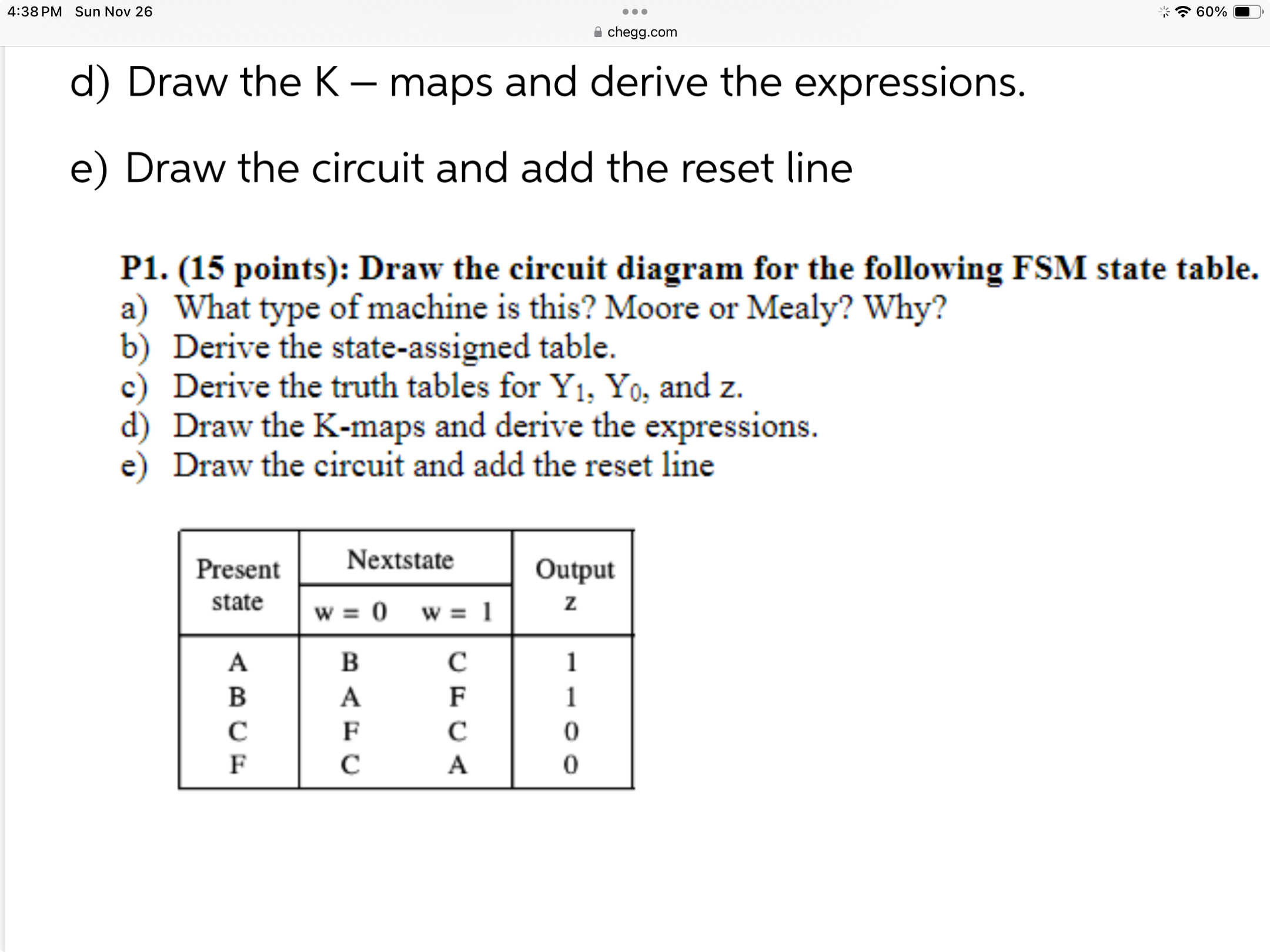 Solved d) Draw the K-maps and derive the expressions. e) | Chegg.com
