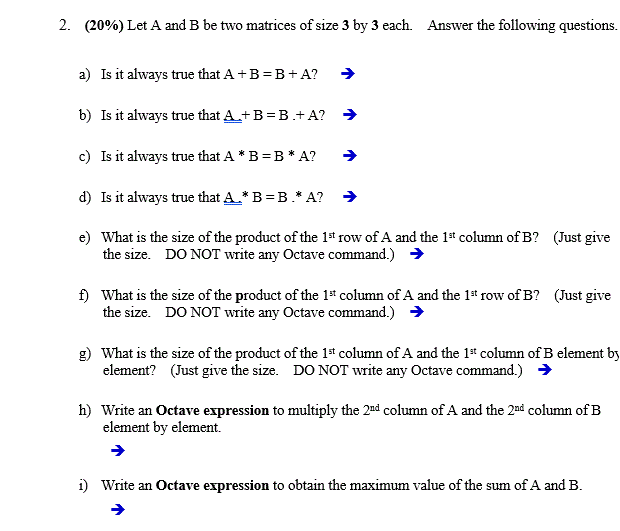 Solved 2. (20%) Let A and B be two matrices of size 3 by 3 | Chegg.com