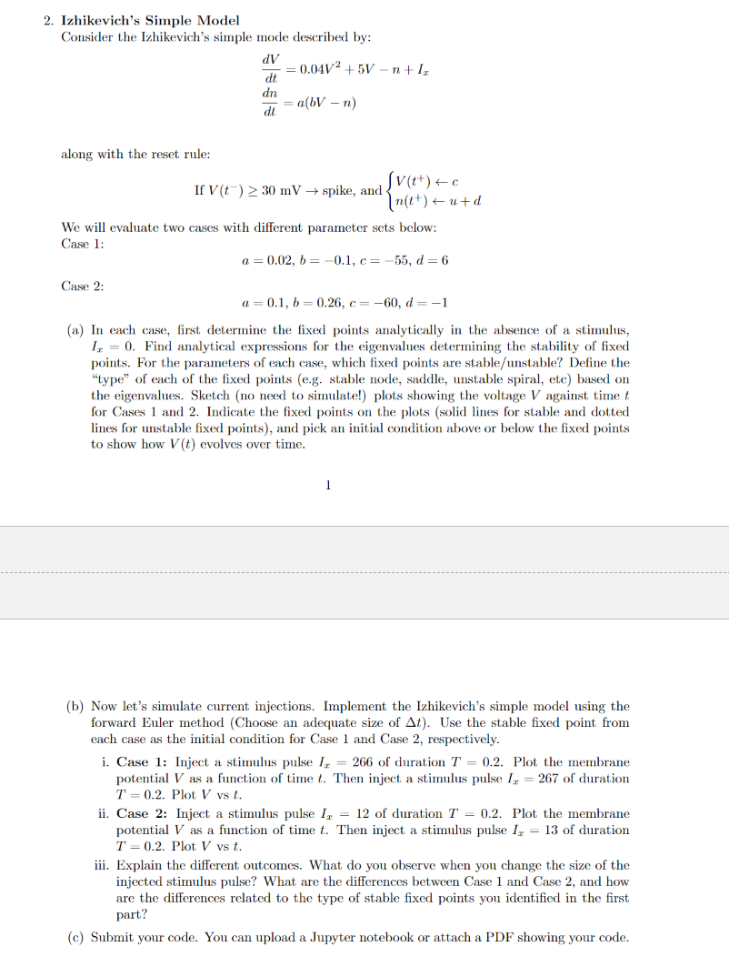 (b) ﻿Now let's simulate current injections. Implement | Chegg.com