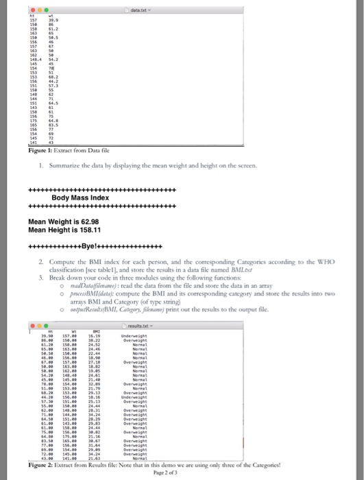 Solved The body mass index (BMI) is a value derived from the | Chegg.com