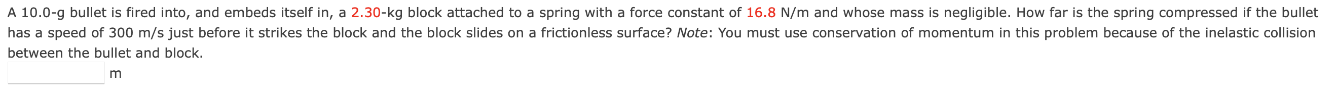 Solved between the bullet and block. m | Chegg.com