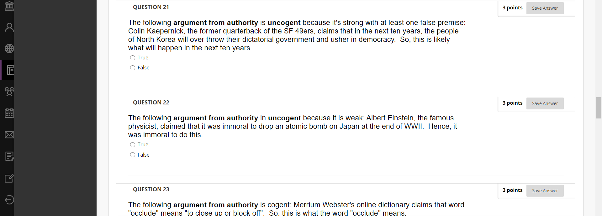 Solved QUESTION 18 3 points Save Answer 8 All uncogent | Chegg.com