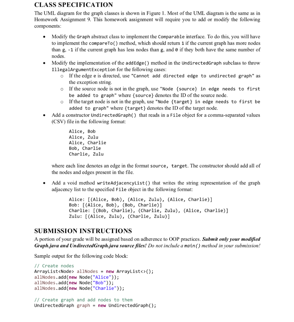 In this assignment, you will add functionality to the | Chegg.com