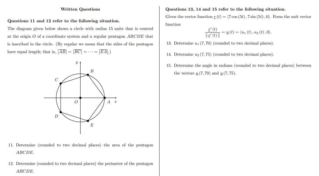 Solved Written Questions Questions 11 and 12 refer to the | Chegg.com
