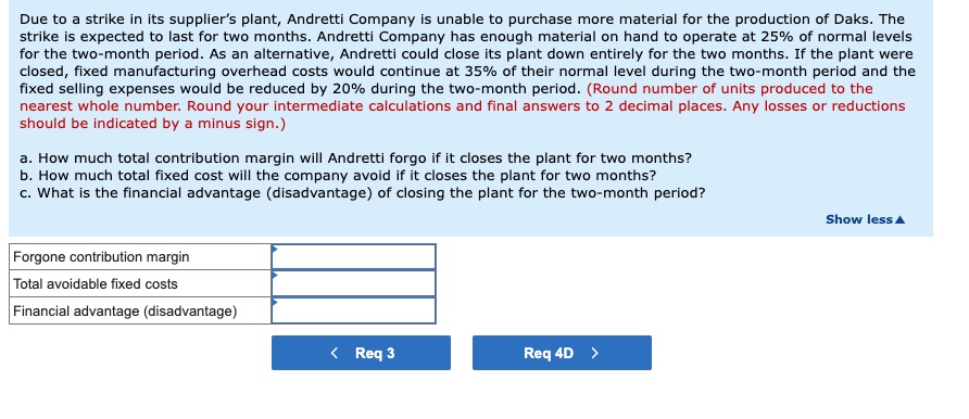 Solved The company has 500 Daks on hand that have some | Chegg.com