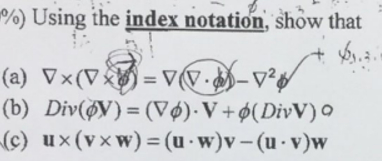 Solved Using the index notation, show that(a) | Chegg.com