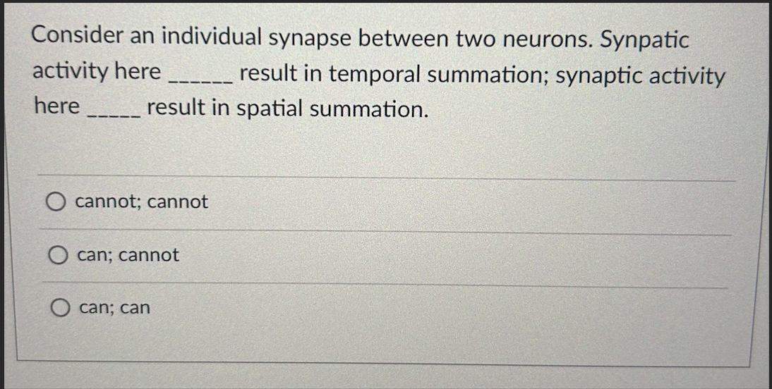 Solved Consider an individual synapse between two neurons. | Chegg.com