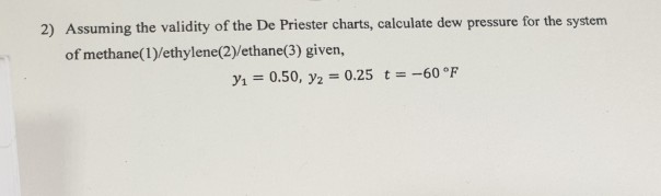 Solved 2) Assuming the validity of the De Priester charts, | Chegg.com
