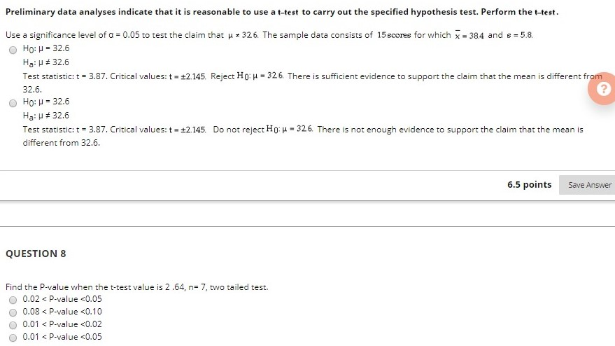 Solved Preliminary data analyses indicate that it is | Chegg.com