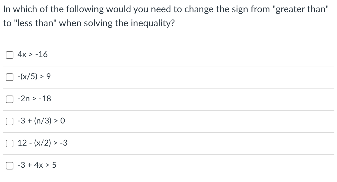 Solved In which of the following would you need to change | Chegg.com