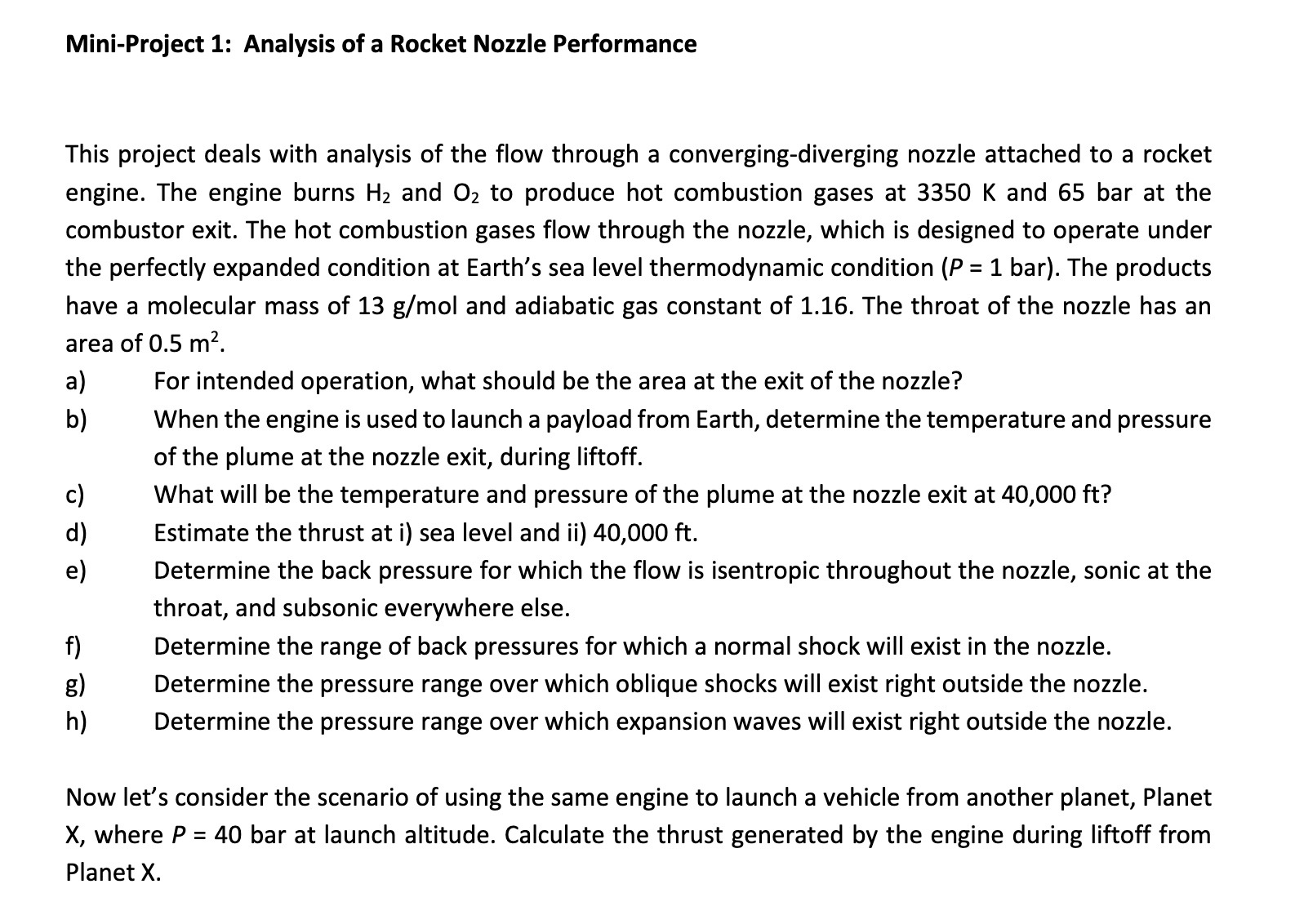 Solved This project deals with analysis of the flow through | Chegg.com