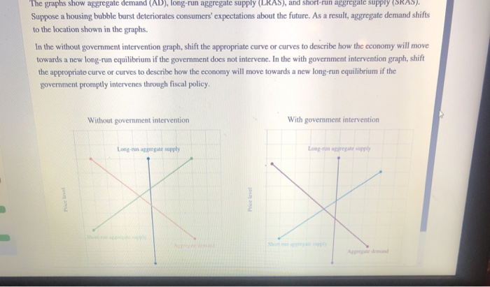 Solved The graphs show aggregate demand (AID), Iong-run | Chegg.com