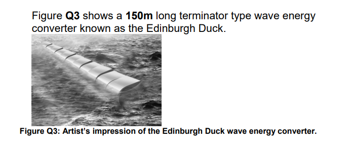 Figure Q3 shows a 150m long terminator type wave | Chegg.com