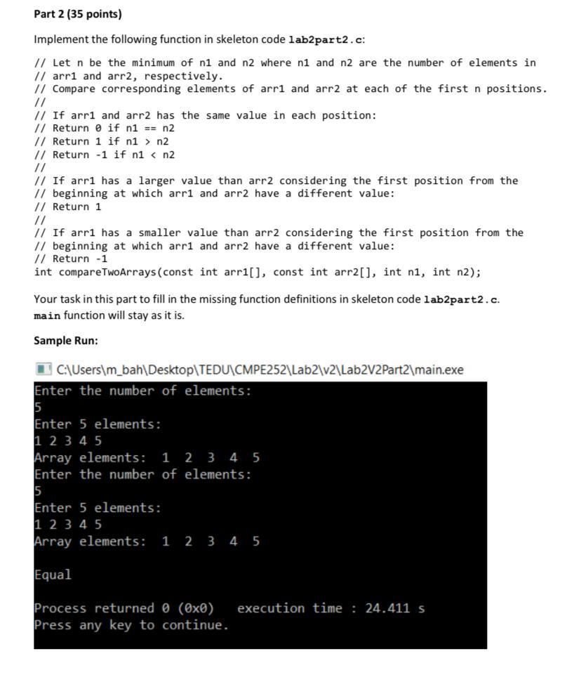 Solved Part 2 (35 points) Implement the following function | Chegg.com