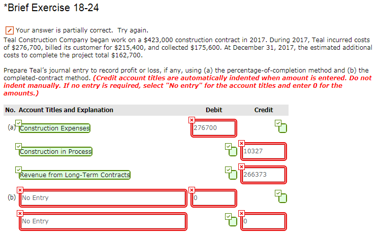 Solved Brief Exercise 18-24 Your answer is partially | Chegg.com