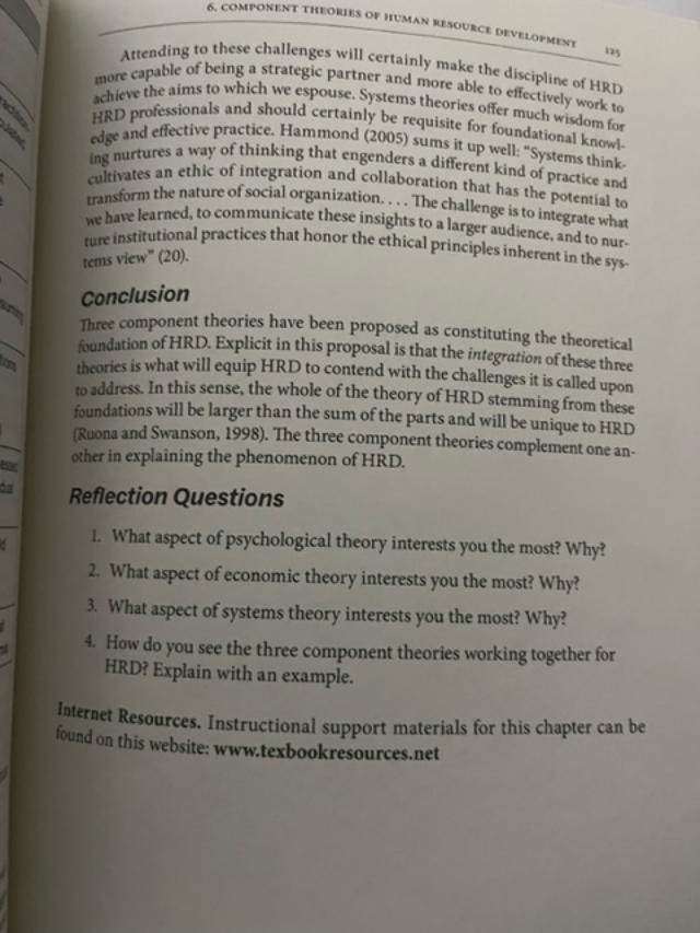 Swanson, R. A. (2022). Foundations of human resource | Chegg.com