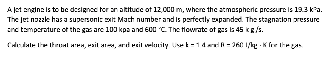 Solved A jet engine is to be designed for an altitude of | Chegg.com