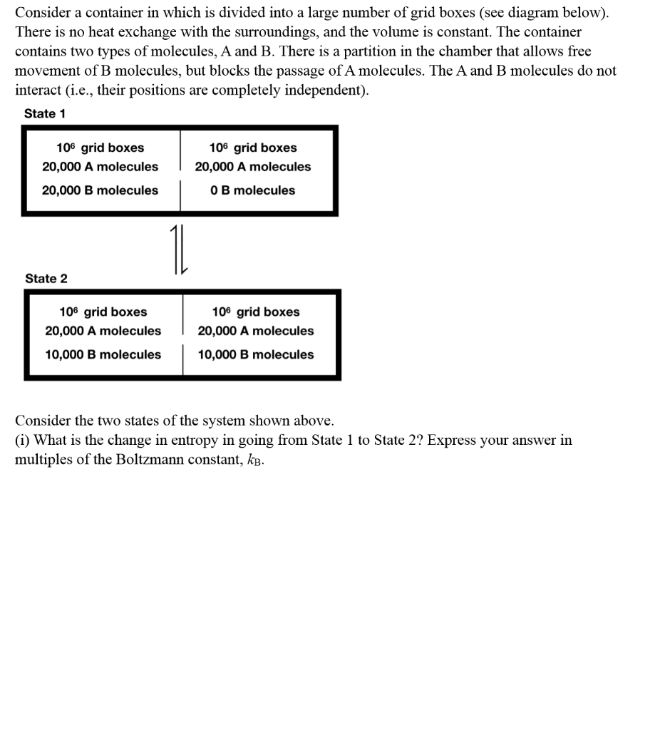 Solved Consider a container in which is divided into a large | Chegg.com