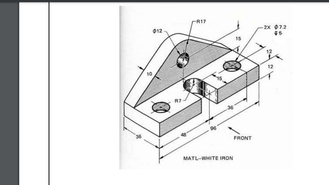 Draw the front and top views of the figure below in | Chegg.com