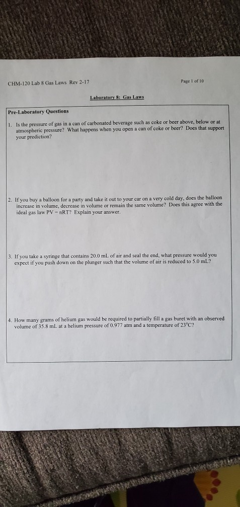 Solved CHM-120 Lab 8 Gas Laws Rev 2-17 Page 1 of 10 | Chegg.com