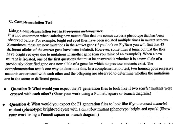 Solved C. Complementation Test Using a complementation test | Chegg.com