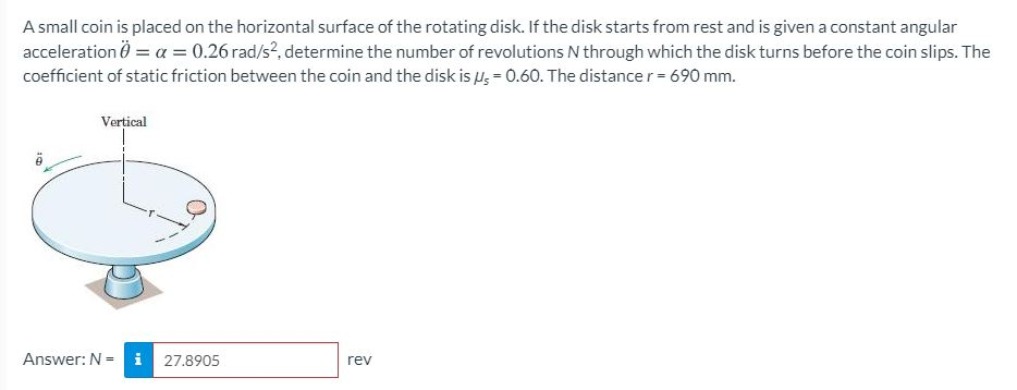 Solved A small coin is placed on the horizontal surface of | Chegg.com