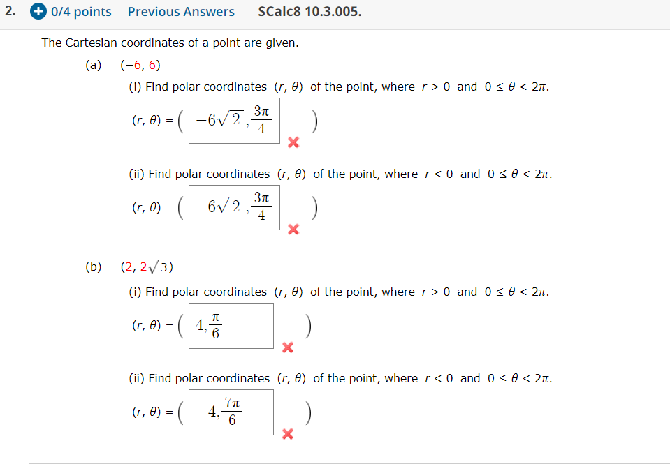 Solved 2. 0/4 points Previous Answers Scalc8 10.3.005. The | Chegg.com