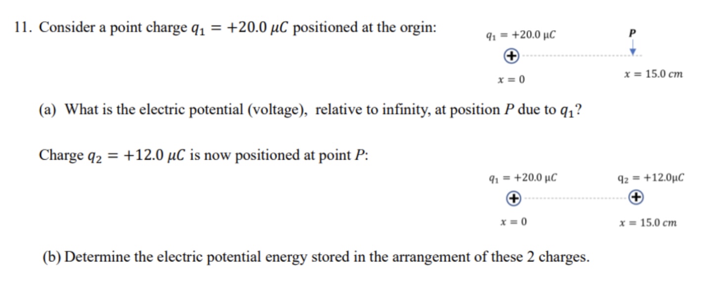 Solved Consider a point charge q1=+20.0μC ﻿positioned at the | Chegg.com