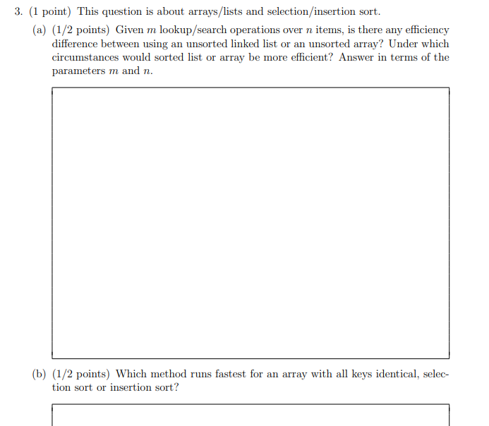 3. (1 point) This question is about arrays/lists and | Chegg.com