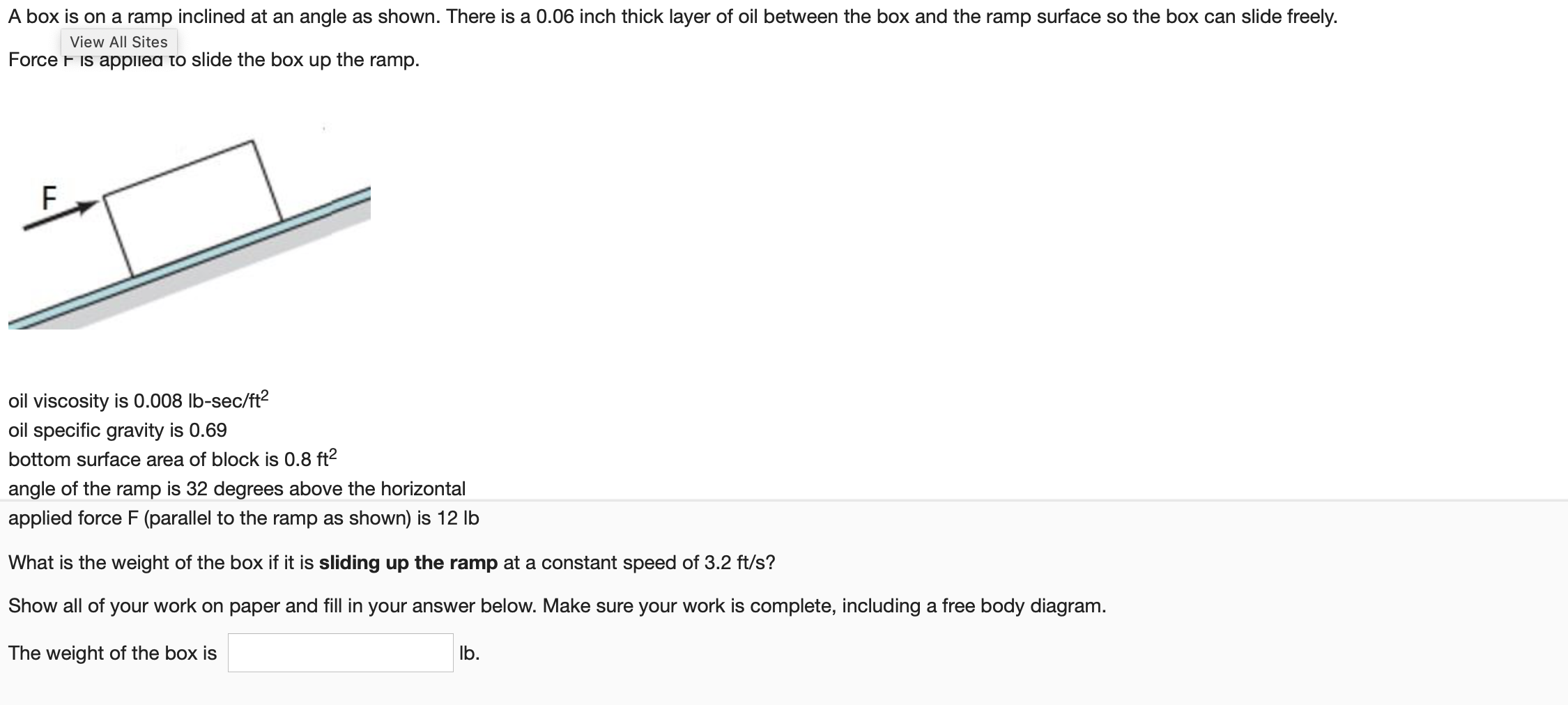 Solved A box is on a ramp inclined at an angle as shown. | Chegg.com