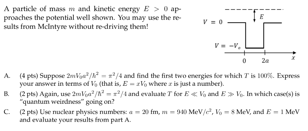 Solved A particle of mass m and kinetic energy E 0 ap- | Chegg.com