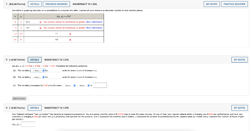 Solved 7. [0/6.66 Points) DETAILS PREVIOUS ANSWERS WANEFMAC7 | Chegg.com