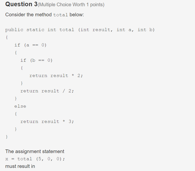 Solved Question 3 (Multiple Choice Worth 1 points) Consider | Chegg.com