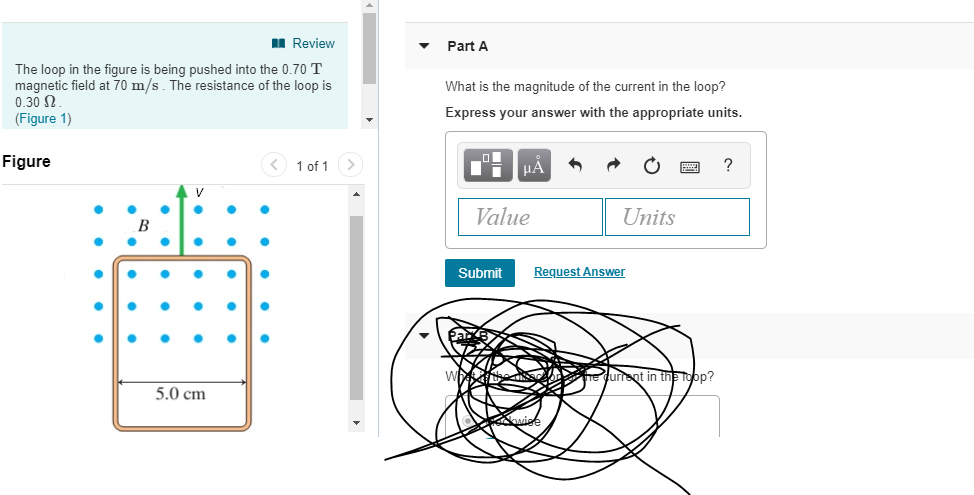 Solved Review Part A The loop in the figure is being pushed | Chegg.com
