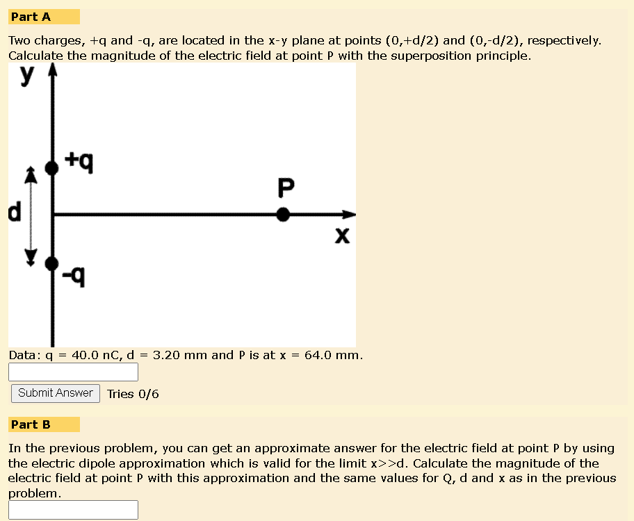 Solved Two charges, +q and −q, are located in the x−y plane | Chegg.com