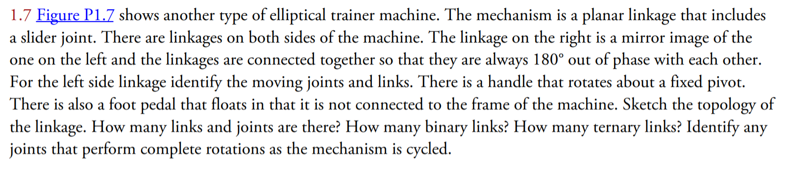 Solved 1.7 Figure P1.7 shows another type of elliptical | Chegg.com
