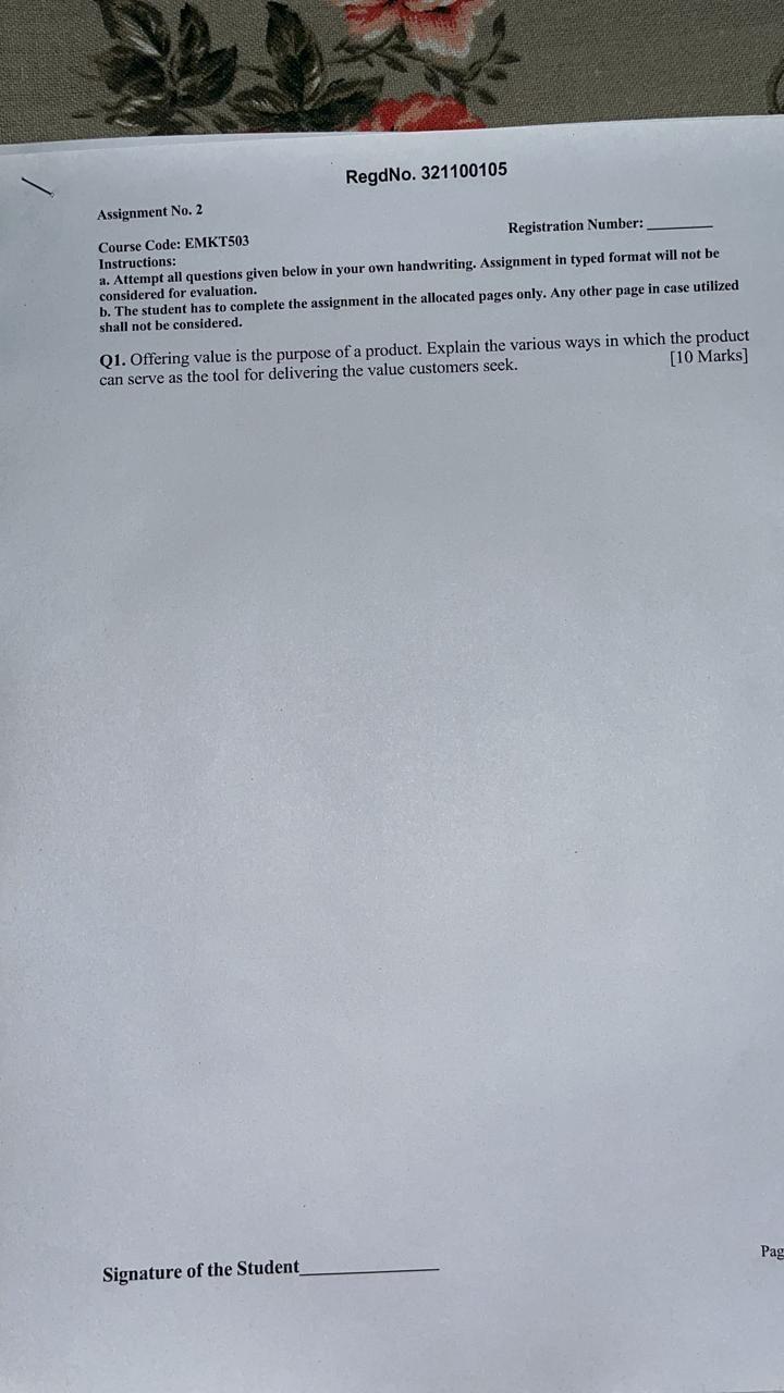 Solved RegdNo. 321100105 Assignment No. 2 Course Code: | Chegg.com